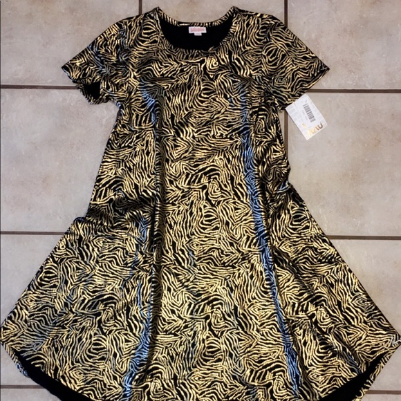 LuLaRoe | Dresses | 5 Lularoe Elegant Black Gold Carly | Poshmark